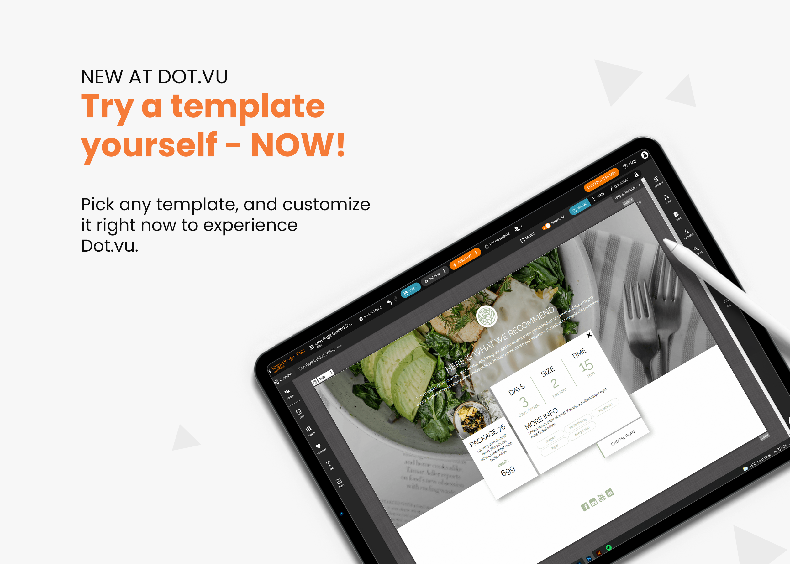 Customize a template NOW with Dot.vu | News | Dot.vu