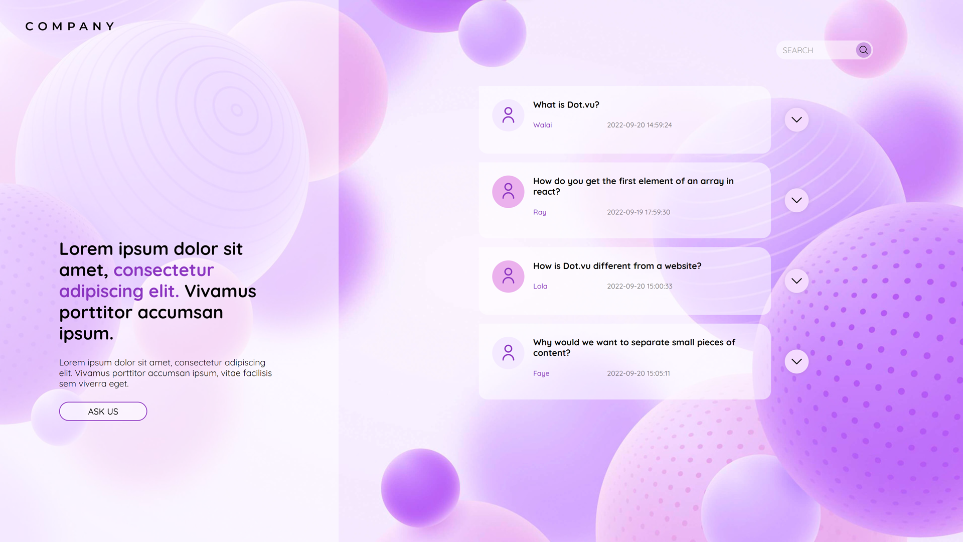 Q&A Page Template | News | Dot.vu